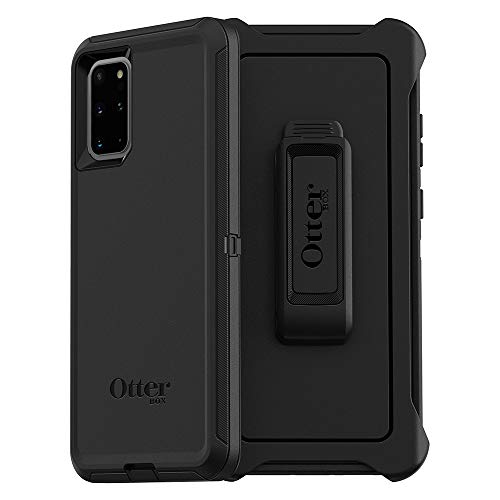 OtterBox Galaxy S20+/Galaxy S20+ 5G (ONLY - Not compatible with any other Galaxy S20 models) Defender Series Case - BLACK, rugged & durable, with port protection, includes holster clip kickstand