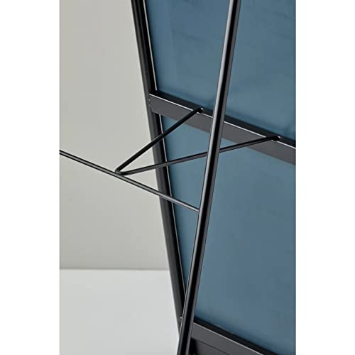 Adesso Adeline Full Length Simple, Modern Rounded Floor Mirror with Matte Black Folding Frame