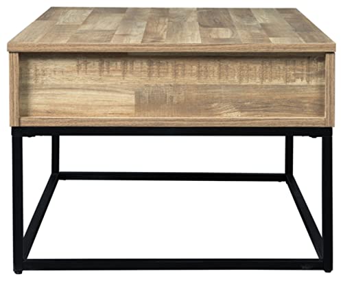 Signature Design by Ashley Gerdanet Rustic Rectangular Lift Top Coffee Table with Storage, Brown & Black