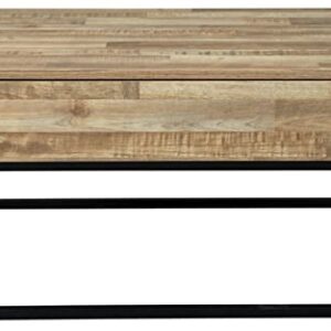 Signature Design by Ashley Gerdanet Rustic Rectangular Lift Top Coffee Table with Storage, Brown & Black