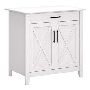 bush furniture key west secretary desk with keyboard tray and storage cabinet, pure white oak, 30w x 20d