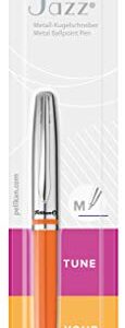 Pelikan Jazz Classic Ballpoint Pen, Medium Nib, Blue Ink Refill Included, Metal, Orange, Blister Card, 1 Each (815062)