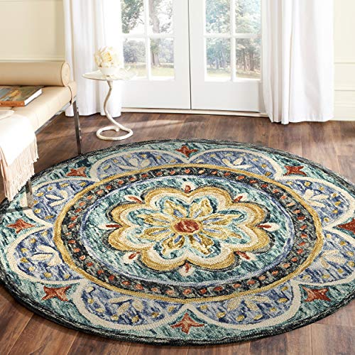 Lr Home Ox Bay Blaze Modern Distressed Floral Virgin Wool Indoor Area Rug