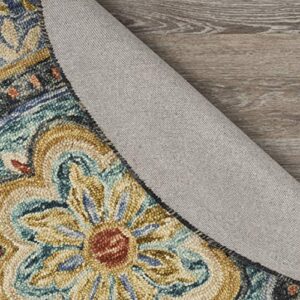 Lr Home Ox Bay Blaze Modern Distressed Floral Virgin Wool Indoor Area Rug