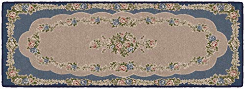 Brumlow MILLS Rosewood Traditional Floral Home Décor Area Rug for Living Room, Kitchen, Dining, Bedroom or Doorway Runner Rug, 22" x 60", Nantucket Blue