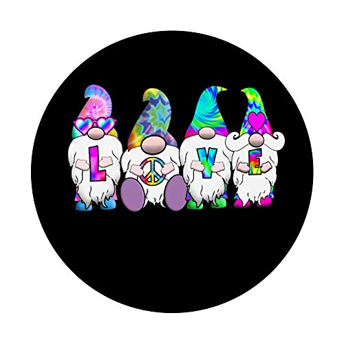 3 Hippie Love Gnomes Tie Dye Hat Peace Groovy Psychedelic PopSockets Swappable PopGrip