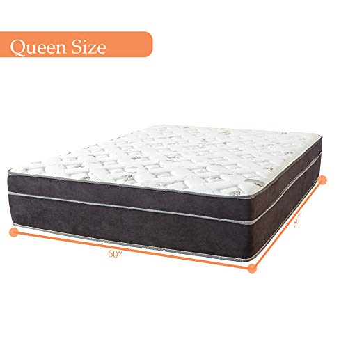 Nutan 12-Inch Euro Top Firm Foam Encased/Orthopedic Support For A Restful Night Innerspring Mattress And 8-Inch Wood Box Spring/Foundation Set,Queen