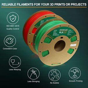 OVERTURE PLA Filament 1.75mm PLA 3D Printer Filament, 2kg Cardboard Spool (4.4lbs), Dimensional Accuracy +/- 0.03mm, Fit Most FDM Printer (Green + Red)