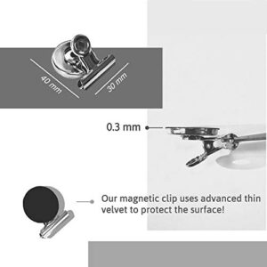 Practicalism 20 Pack Velvet Strong Magnetic Clips, Refrigerator Magnet Clips, 31mm Wide Scratch Safe Magnet Clips Heavy Duty for Classroom House Office, Clip Magnets for Whiteboard, Home Decoration