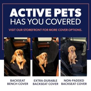 Active Pets Front Seat Dog Cover, Durable Protector Against Mud & Fur Waterproof, Scratch Proof & Nonslip Seat Pet Cover - Dog Car Seat Cover for Front Seat With Safety Anchors for Cars, Trucks & SUVs