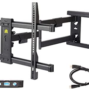 FORGING MOUNT Long Extension TV Mount Corner Wall Mount TV Bracket Full Motion with 30 inch Long Arm for Corner/Flat Installation fits 37 to 75" Flat/Curve TVs, VESA 600x400mm Holds up to 99lbs