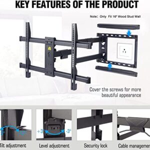 FORGING MOUNT Long Extension TV Mount Corner Wall Mount TV Bracket Full Motion with 30 inch Long Arm for Corner/Flat Installation fits 37 to 75" Flat/Curve TVs, VESA 600x400mm Holds up to 99lbs