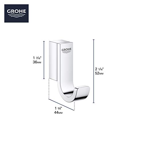 GROHE 41039000 Selection Robe Hook, Starlight Chrome