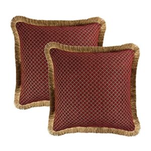 Sherry Kline Tangiers Red Chenille 18-inch Decorative Pillow (Set of 2)