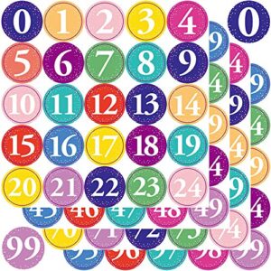 youngever 1800 pcs 0-99 numbers stickers for office, classroom, organizing, each measures 1 inch diameter (multi color style)