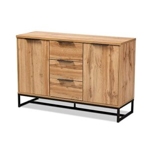 baxton studio sideboard, oak/black