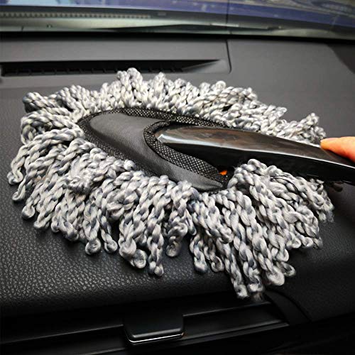 Emoly 2 Pack Super Soft Multi-Functional Car Dash Duster Interior & Exterior Cleaning Dirt Dust Clean Brush Dusting Tool Mop Gray Car Cleaning Products Tool (Gray)