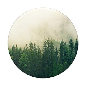 Green Forest with Fog & leaves landscape for Nature Lovers PopSockets PopGrip: Swappable Grip for Phones & Tablets