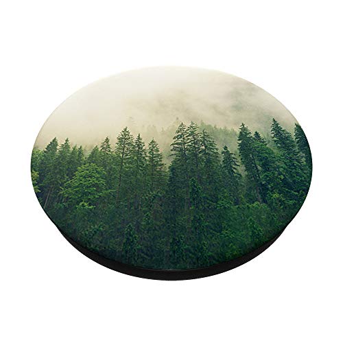 Green Forest with Fog & leaves landscape for Nature Lovers PopSockets PopGrip: Swappable Grip for Phones & Tablets