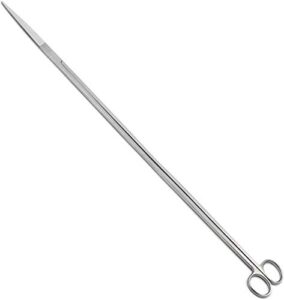 aaprotools fish aquarium cleaner kelly scissors straight 18" extra long handle sharp/sharp stainless steel instruments