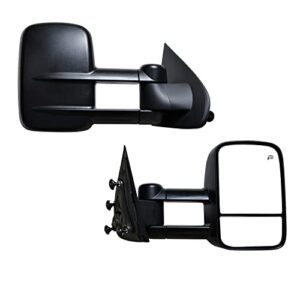 aerdm towing mirrors replacement fit for 2014-2018 chevy gmc silverado sierra 1500 2015-16 2500 hd 3500 hd power heated mirrors