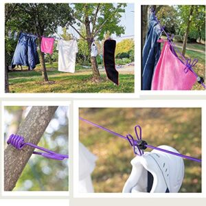 Cibicon Travel Clothesline,Elastic,Portable,Retractable and Adjustable Camping Clothesline,with 13 Anti-Slip Clips,12 Clothes Clips, Indoor and Outdoor