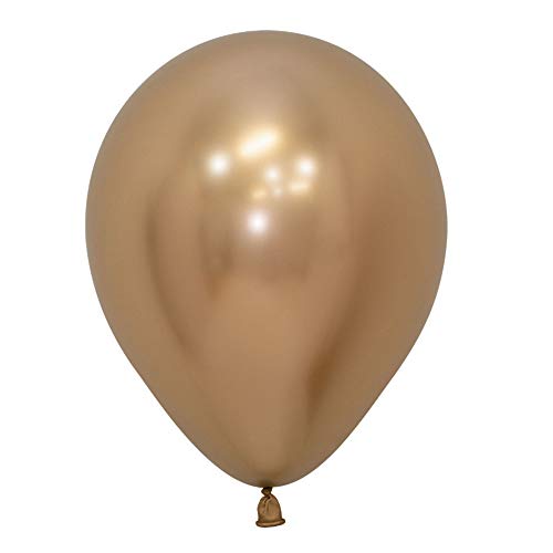 Sempertex Reflex Gold Latex Balloons 5” (5” Reflex Gold, 50, Count)