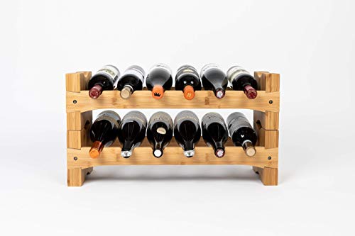 Vistal Stackable Wine Rack | Modern Countertop Bottle Storage | Freestanding Wine Organizer | Custom Design | Solid Wood