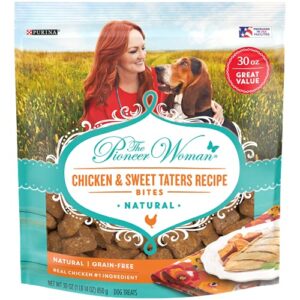 the pioneer woman natural, grain free soft dog treats, chicken & sweet taters recipe bites - 30 oz. pouch