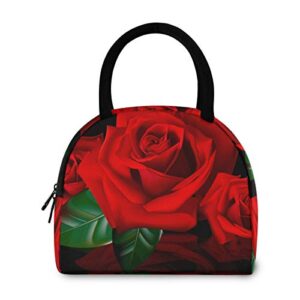 Red Rose Lunch Bag Tote Bag Lunch Bag for Women Lunch Box Insulated Lunch Container