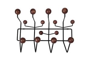 shisedeco classic hang it all coat rack, mid century modern wall mounted coat hooks with painted solid wooden walnut balls wood color coat hanger (dark walnut)