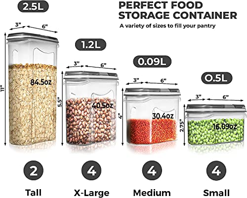 LARGE SET 28 pc Airtight Food Storage Containers with Lids (14 Container Set) Airtight Plastic Dry Food Space Saver Boxes, One Lid Fits All - Stackable Freezer Refrigerator kitchen Storage Containers