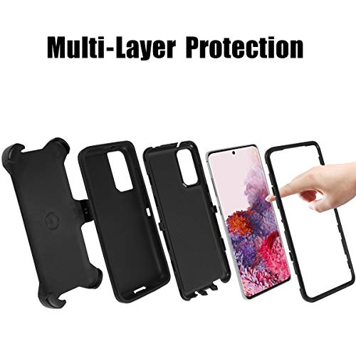 AICase for Galaxy S20 Ultra Belt-Clip Holster Case, Drop Protection Full Body Rugged Heavy Duty Case, Shockproof/Drop/Dust Proof 4-Layer Protective Durable Cover for Samsung Galaxy S20 Ultra 5G