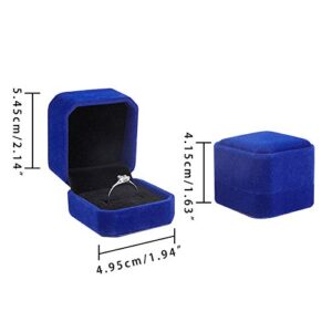 BENECREAT 10 Pack Velvet Ring Earring Box Gift Jewelry Box for Mother's Day, Engagement, Wedding Gift Favor- Royal Blue