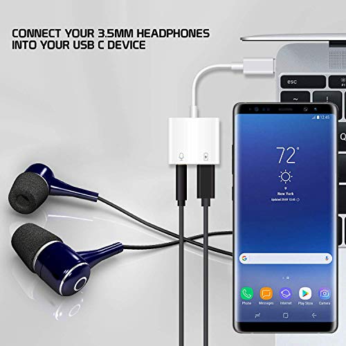 Pro Headphone 3Amp Aux Adapter Compatible with Your Samsung Galaxy S20 5G Plus USB-C 3.5mm Audio & Hi-Power Charging Port (Charge While You Listen)