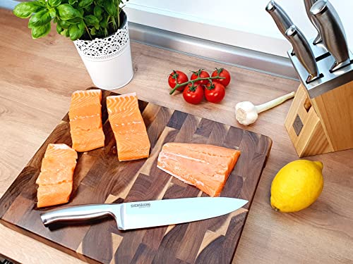 Svensbjerg Modern-Silver Chef Kitchen Knife Set without Block, Chef Knife Set for Cooking, Knife Set for Kitchen, Stainless Steel, Sharp, German Brand | SB-KS101