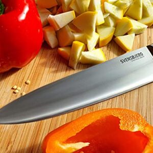 Svensbjerg Modern-Silver Chef Kitchen Knife Set without Block, Chef Knife Set for Cooking, Knife Set for Kitchen, Stainless Steel, Sharp, German Brand | SB-KS101