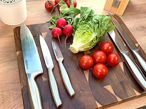 Svensbjerg Modern-Silver Chef Kitchen Knife Set without Block, Chef Knife Set for Cooking, Knife Set for Kitchen, Stainless Steel, Sharp, German Brand | SB-KS101