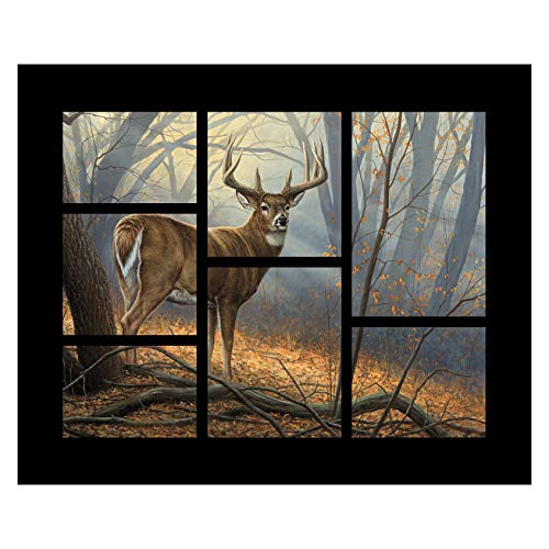 Wild Wings Field Day Deer 36" Panel Brown, Fabric