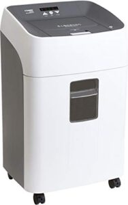 dahle shredmatic sm 300 auto-feed paper shredder, 300 sheet locking bin, oil-free, jam protection, security level p-4, 3-5 users