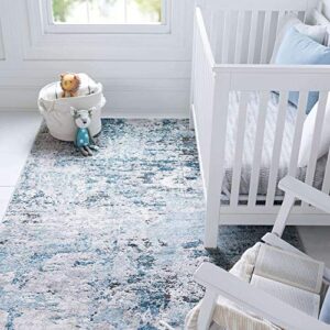 Rugs.com Leipzig Collection Area Rug – 5X8 Blue Low-Pile Rug Perfect for Bedrooms, Dining Rooms, Living Rooms