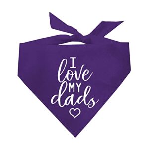 i love my dads (two) lgbtq pride month dog bandana (176 purple, one size)