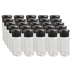 25 pcs empty plastic spice bottles set for storing barbecue seasoning salt pepper and more 90 ml/3 oz black