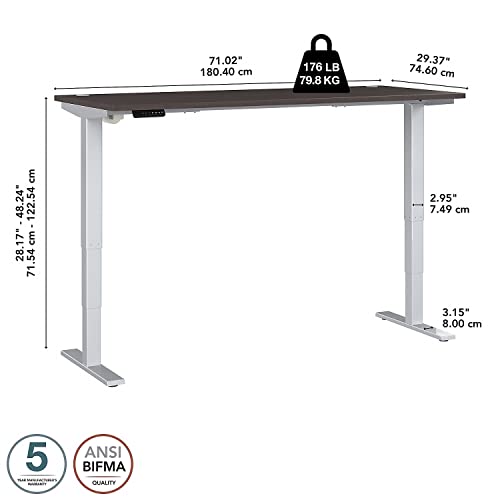 Bush Business Furniture Move 40 Series Electric Height Adjustable Standing Desk, 72W x 30D, Storm Gray