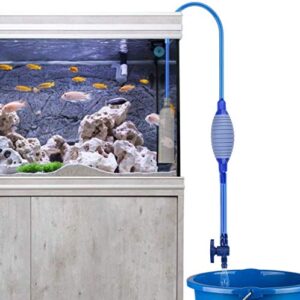 number-one fish tank cleaner, aquarium water changer gravel filter aquarium siphon vacuum pump water changing sand washing adjustable water flow with inbuilt strainer outlet valve pumping airbag