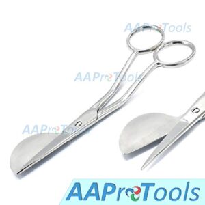 AAProTools 6 inch Stainless Steel Applique Duckbill Scissors Blade with Offset Handle & 6 inch Machine Embroidery Double Curved Scissors Bundle