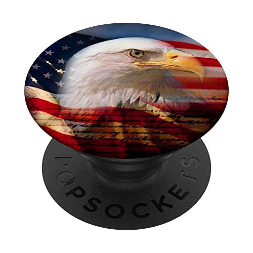 Cool USA Flag Bald Eagle Design American Patriotic Gift PopSockets PopGrip: Swappable Grip for Phones & Tablets