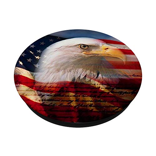 Cool USA Flag Bald Eagle Design American Patriotic Gift PopSockets PopGrip: Swappable Grip for Phones & Tablets