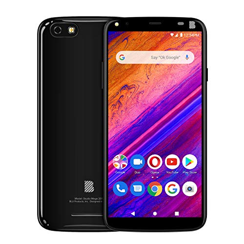 BLU Studio Mega 2019-6.0" Display Smartphone, 32GB+2GB Ram- International Unlocked- Black