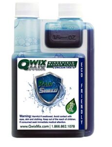 qwix mix rain shield windshield washer fluid concentrate, 1 bottle makes 32 gallons– repels rain